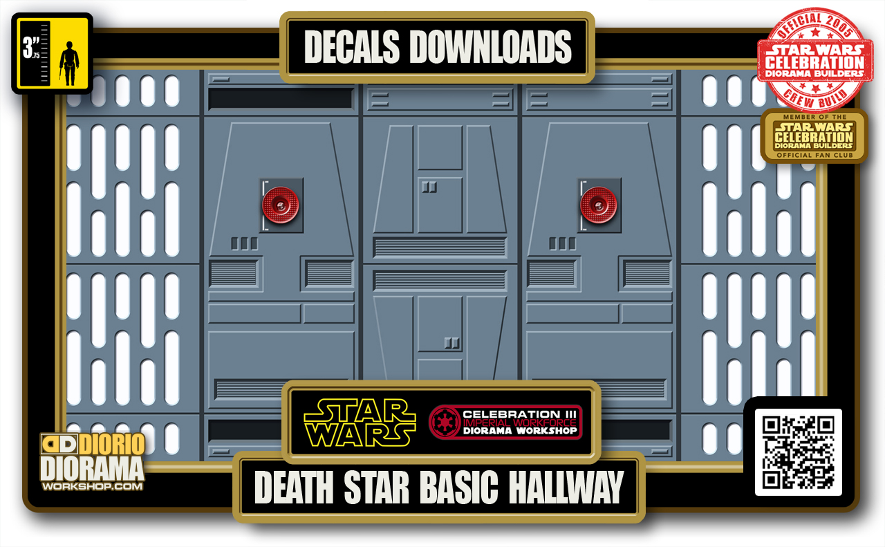 TUTORIALS • DECALS • DEATH STAR • BASIC HALLWAY 2020 – DIORAMA WORKSHOP.COM