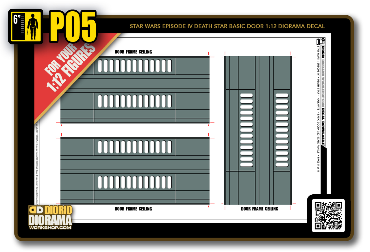 TUTORIALS • DECALS • DEATH STAR HALLWAY BASIC DOOR • 1:12 SCALE FOR 6 INCH FIGURES – DIORAMA ...